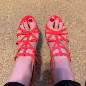 Jessica Simpson | Shoes | Jessica Simpson Neon Coral Caged Heel Sandal ...